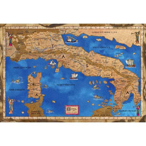 12th Century Map Of Italy Geographical Names Of The Adriatic Sea On